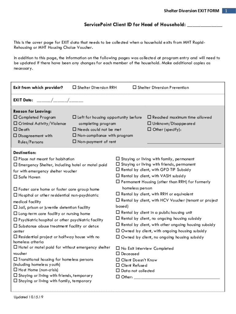 Fillable Online Homeless Hotline Shelter Screening and Diversion Form ...