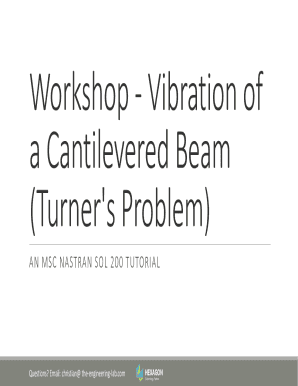 Fillable Online Nastran SOL 200 Tutorial - Vibration of a Cantilevered Beam (Turner's Problem ...