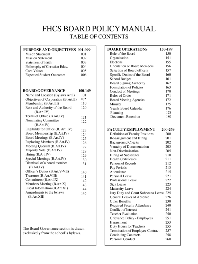 Fillable Online Policy Number 1020 Mission Statement Fax Email Print ...