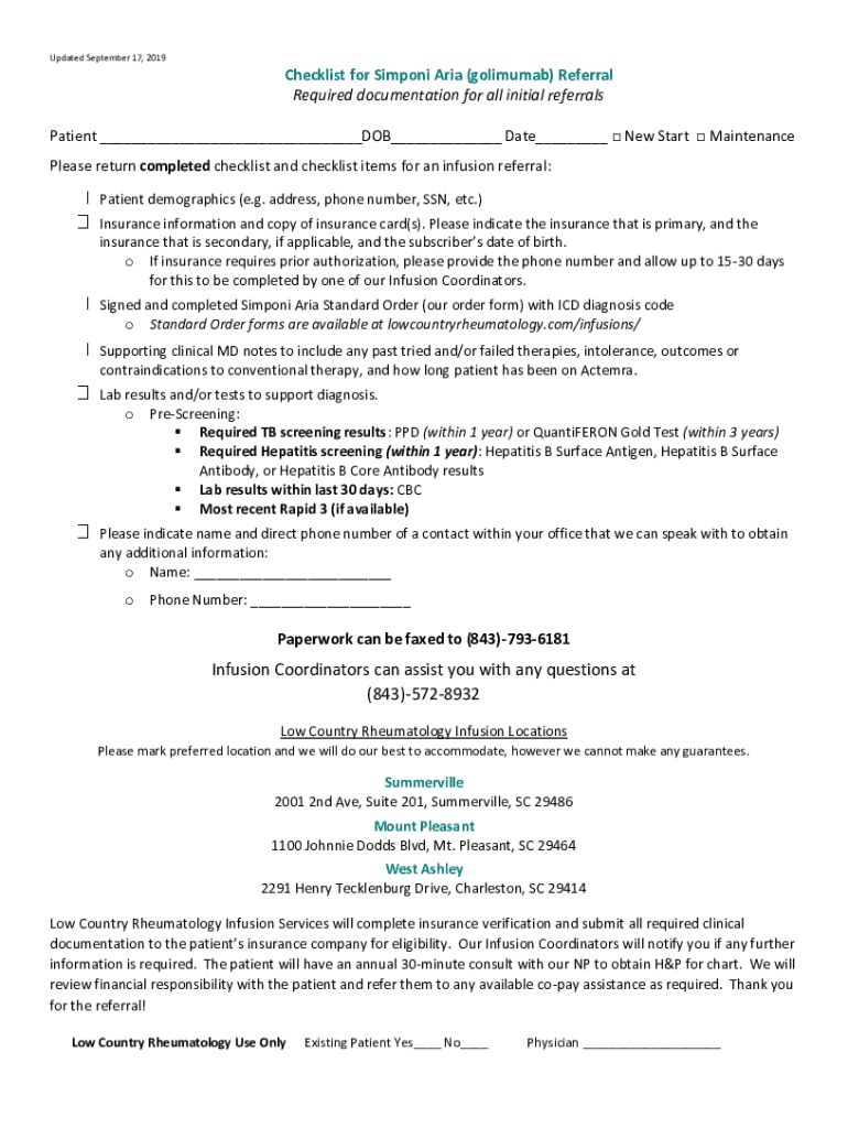 Fillable Online Infusion Locations Fax Email Print - pdfFiller