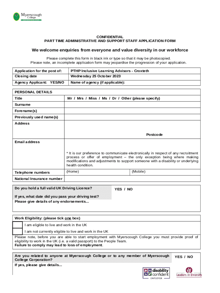 job-specification-pthp-inclusive-learning-advisor- ... Doc Template | pdfFiller