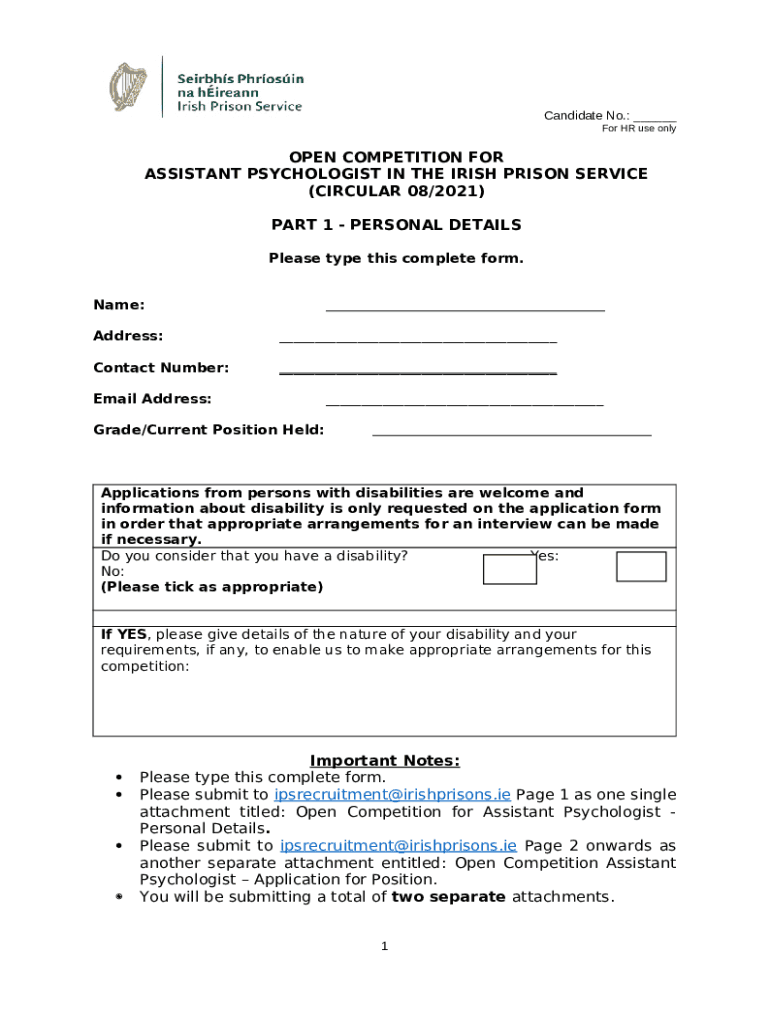 Assistant Psychologist Application Doc Template | pdfFiller