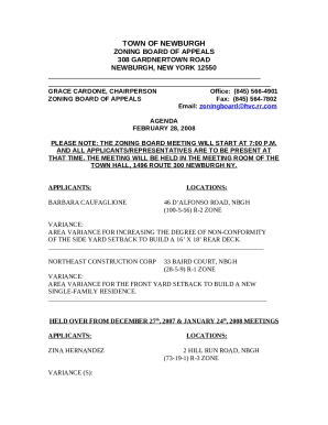 Zoning Board Application Instructions Doc Template | pdfFiller