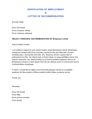 Fillable Online How to Write a Letter of Employment (Templates ...