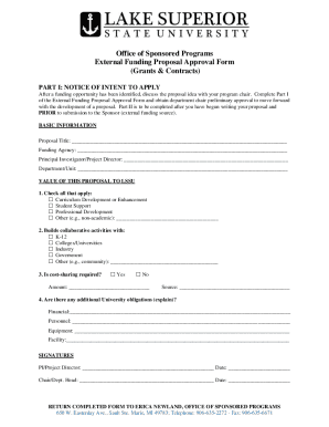 Fillable Online External Funding Proposal Approval Form Fax Email Print ...