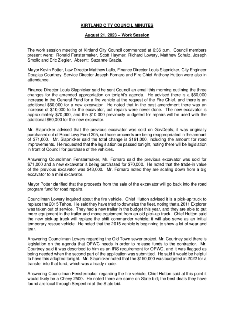 Fillable Online present were: Ronald Fenstermaker, Scott Haymer ...