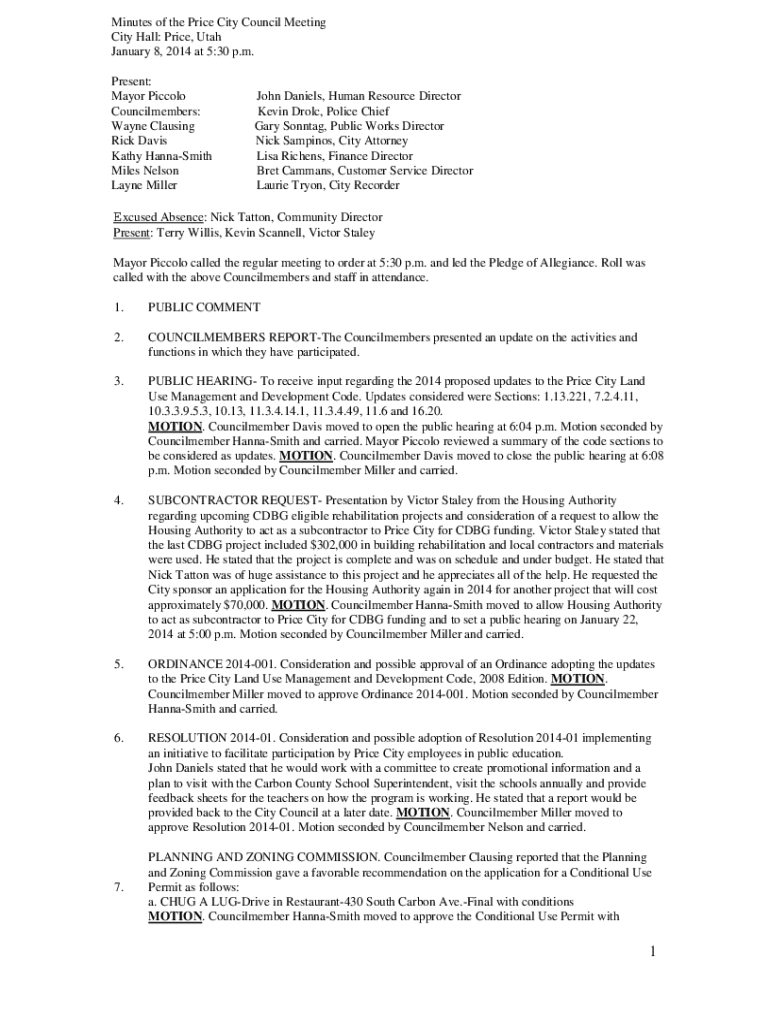 Fillable Online Terry Willis, Kevin Scannell, Victor Staley Mayor ...