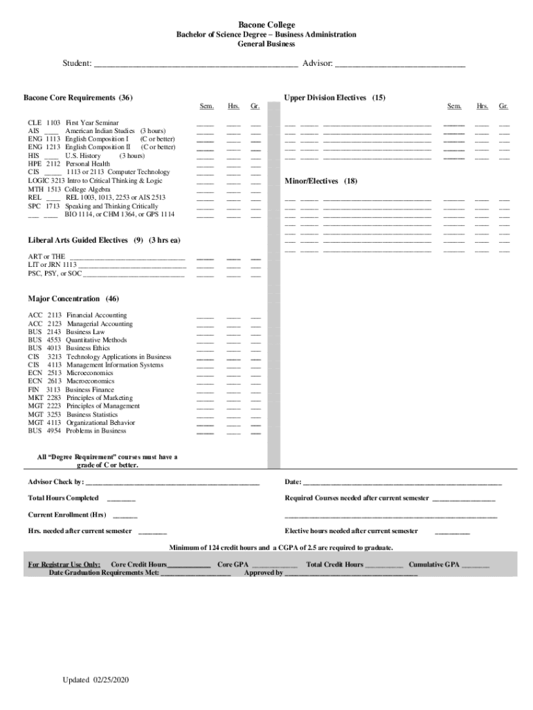 Fillable Online Business Administration Diploma - General Business ...