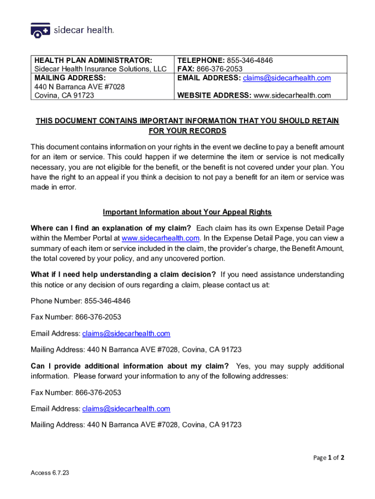 Fillable Online Sidecar Health: Sign in Fax Email Print - pdfFiller