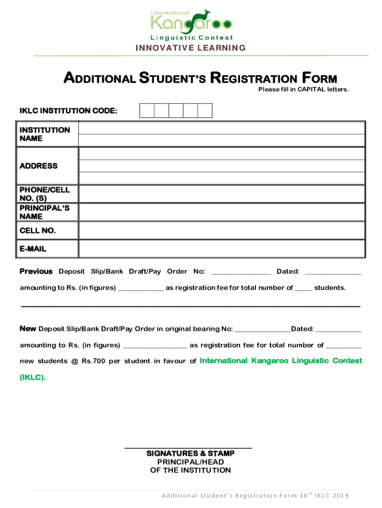 Fillable Online iklc kangaroo org International Linguistic Contest ...