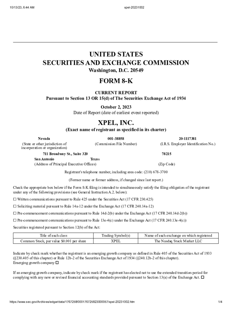 Fillable Online XPEL Corporate Filings Fax Email Print - pdfFiller