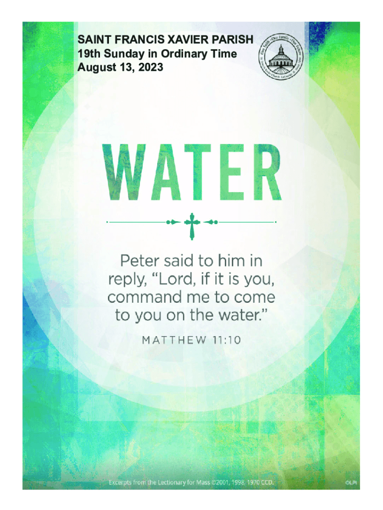 Fillable Online SAINT FRANCIS XAVIER PARISH 33rd Sunday in Ordinary ...