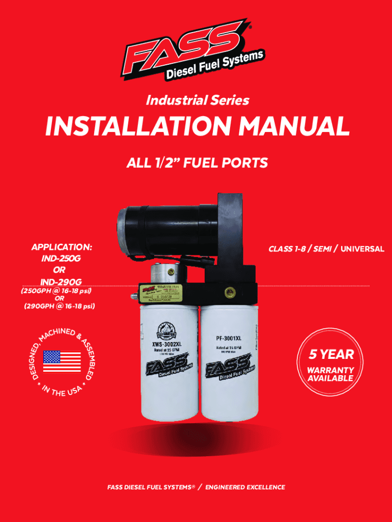 Fillable Online FASS INDUSTRIAL SERIES, DIESEL FUEL SYSTEM ... Fax ...