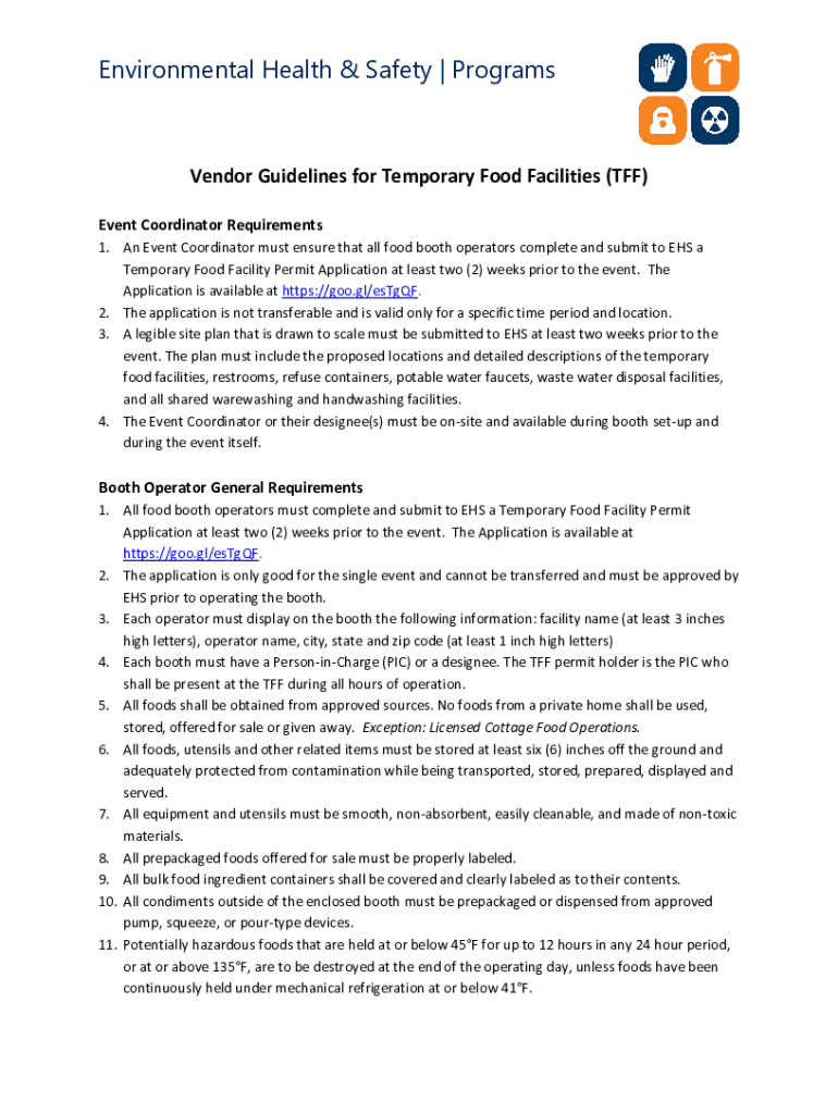 Fillable Online itwebstg fullerton temporary food facility coordinator ...