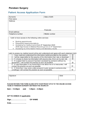 Fillable Online How to register with this GP surgery - Pendeen Surgery ...