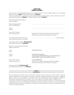 Fillable Online format surat kuasa/ form power of attorney Fax Email ...