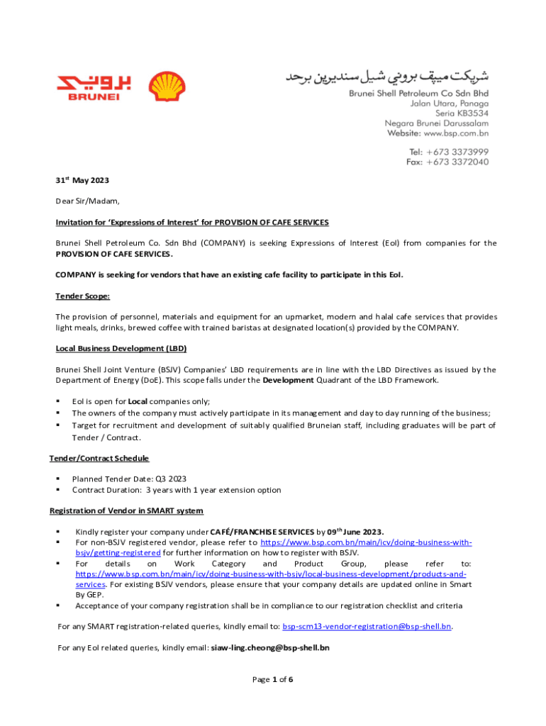 Fillable Online Brunei Shell Petroleum Co. Sdn Bhd (BSP) is seeking ...