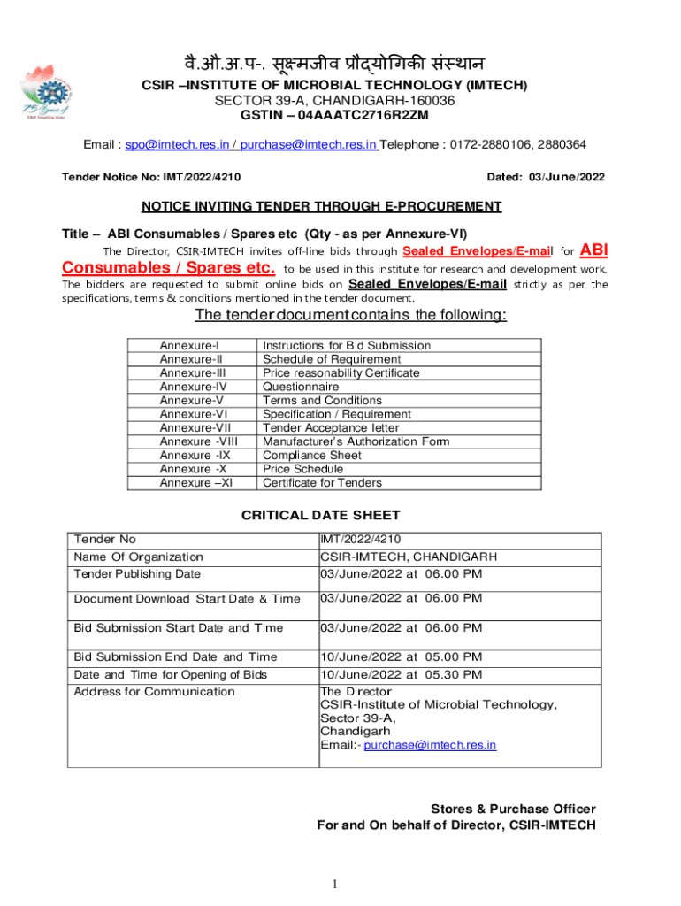 Fillable Online CSIR IMTech - Recruitment Fax Email Print - pdfFiller