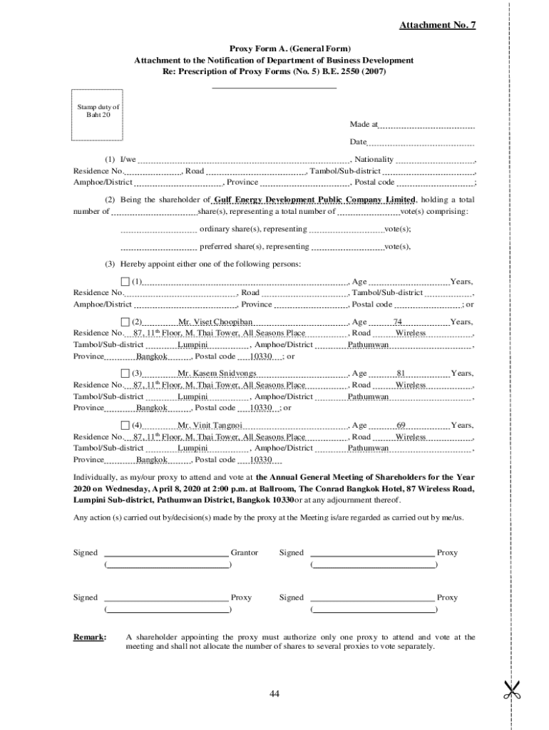 Fillable Online Annex 7 Proxy Forms and supporting documents ...