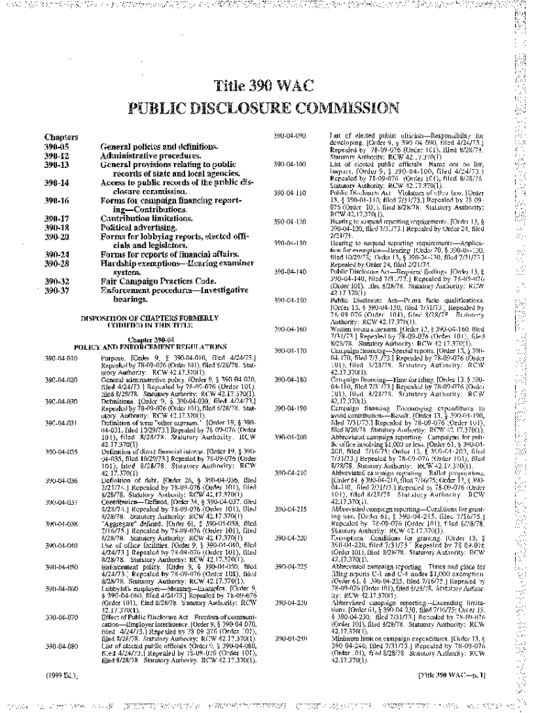 Fillable Online Title 390 WAC: Fax Email Print - pdfFiller