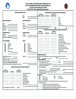 Fillable Online Fire Suppression Annual Inspection Form Fax Email Print ...