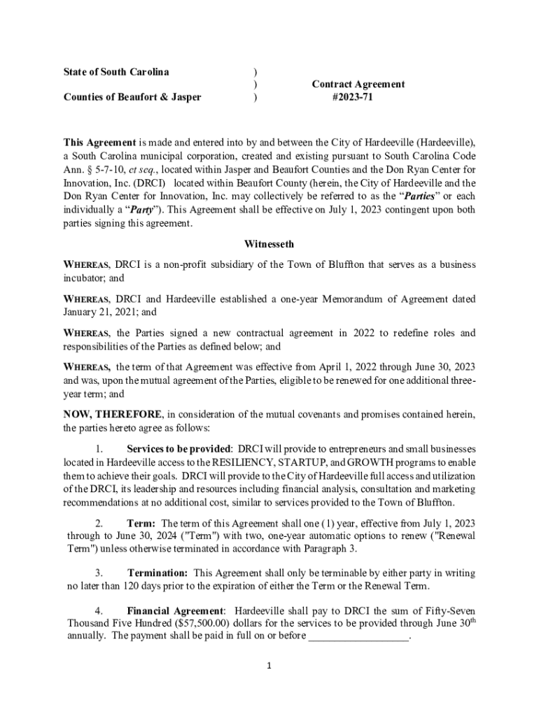 Fillable Online Sample Contract Page 1 of 9 CONTRACT FOR SERVICES ...