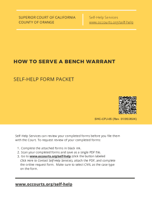 Fillable Online HOW TO SERVE A BENCH WARRANT SELF-HELP FORM PACKET Fax ...