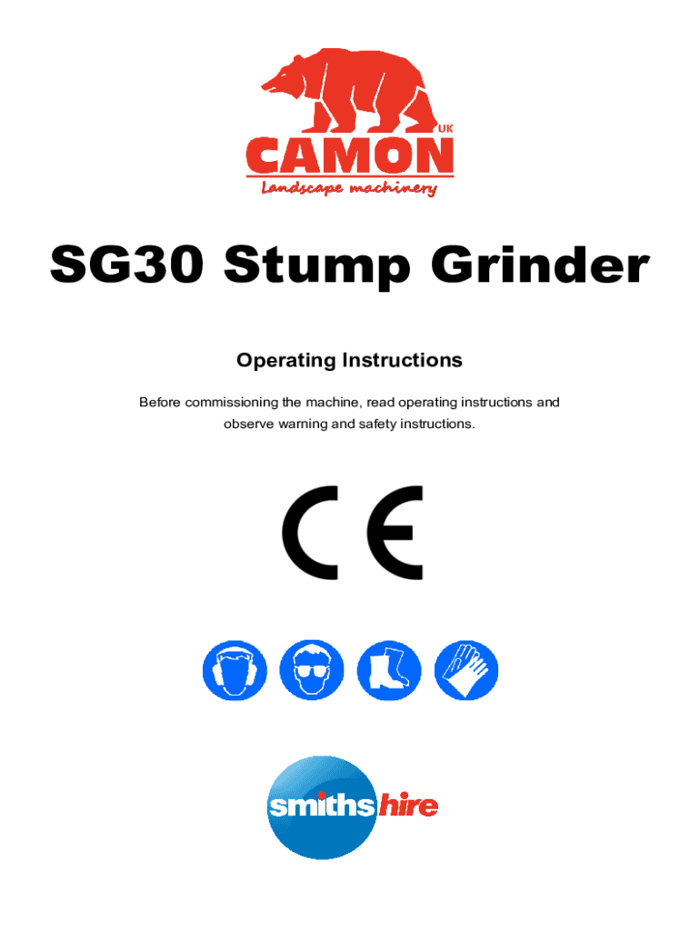 Fillable Online CAMON SG30 Stump Grinder Original Instructions ...
