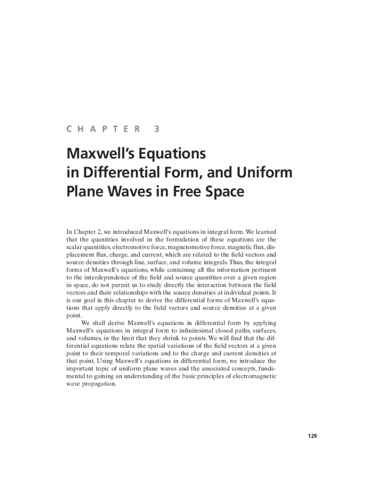 Fillable Online Maxwell's Equations in Differential Form, and Uniform ...