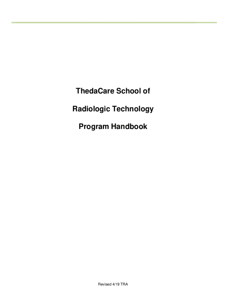Fillable Online RADIOLOGIC TECHNOLOGY PROGRAM HANDBOOK. ... Fax Email Print - pdfFiller