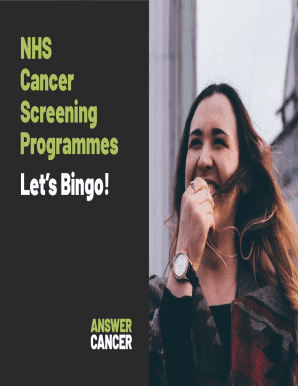 Fillable Online NHS Cancer Screening Programmes Let's Bingo! Fax Email ...