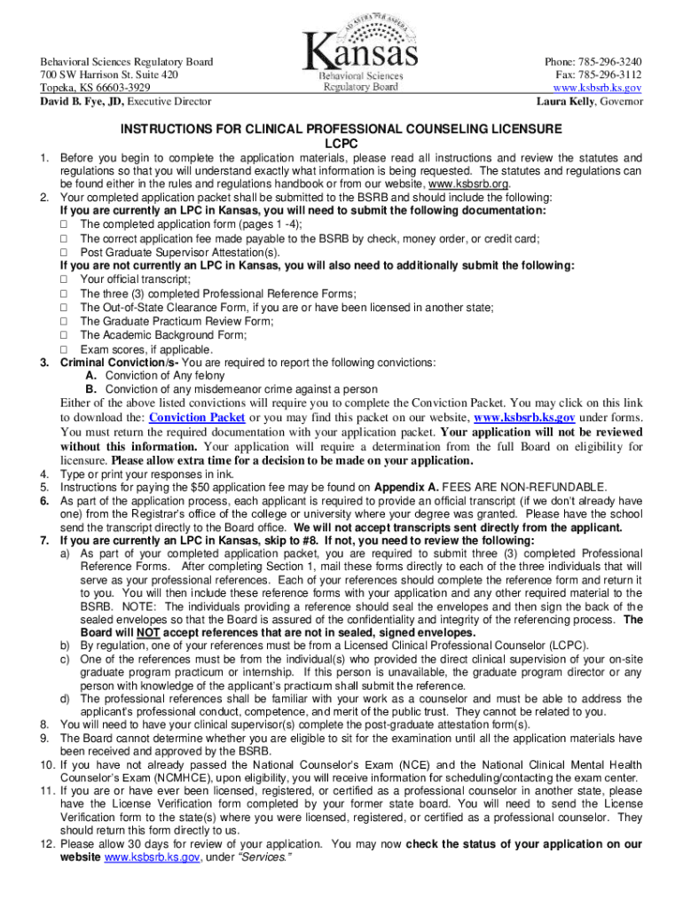 Fillable Online LCPC Application Packet Fax Email Print - pdfFiller