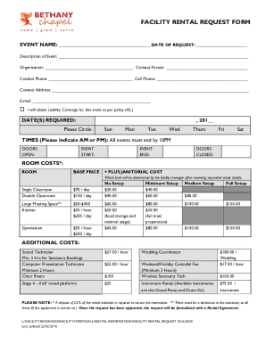 Fillable Online Facility Use Request Form Event Information Today's ...