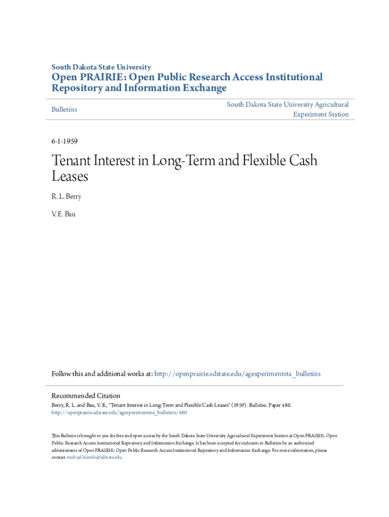 Fillable Online Tenant Interest in Long-Term and Flexible Cash Leases ...