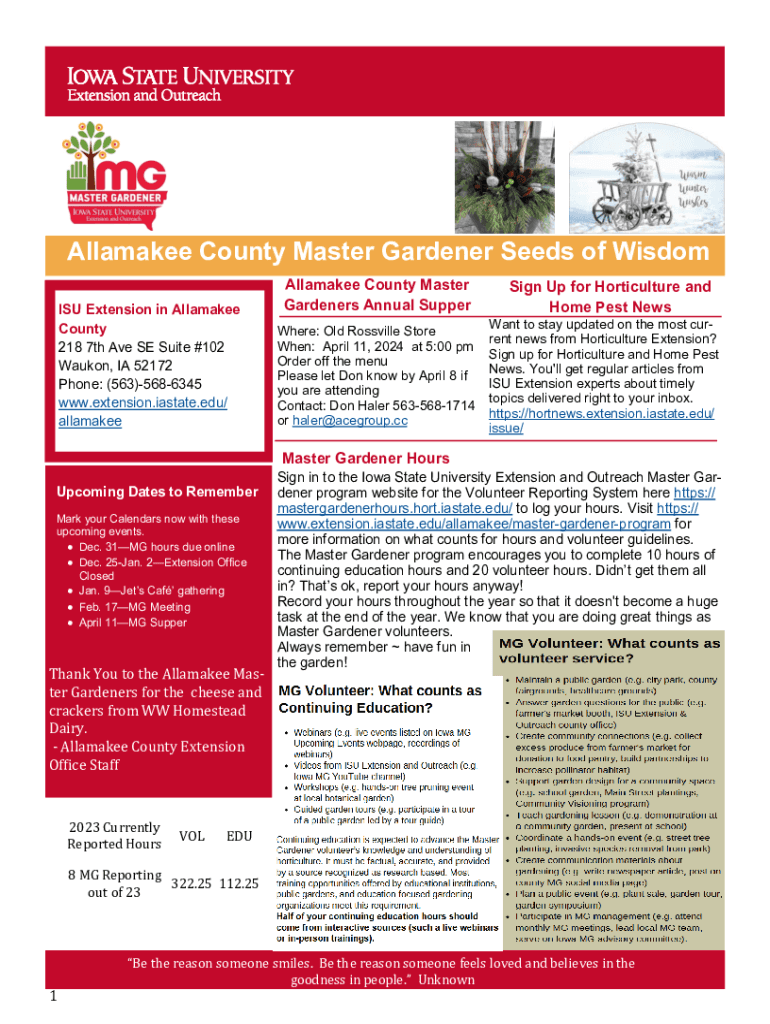 Fillable Online Master Gardener Home Gardening Webinar Series begins ...
