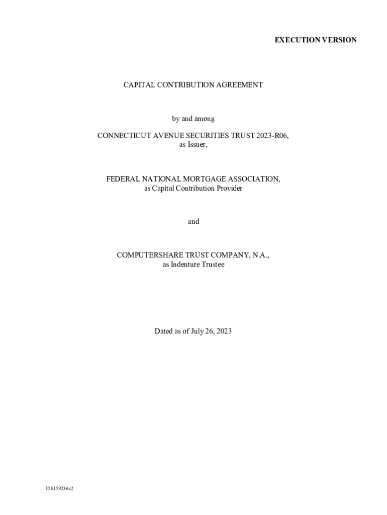Fillable Online CAS 2023-R06 Capital Contribution Agreement. CAS 2023 ...