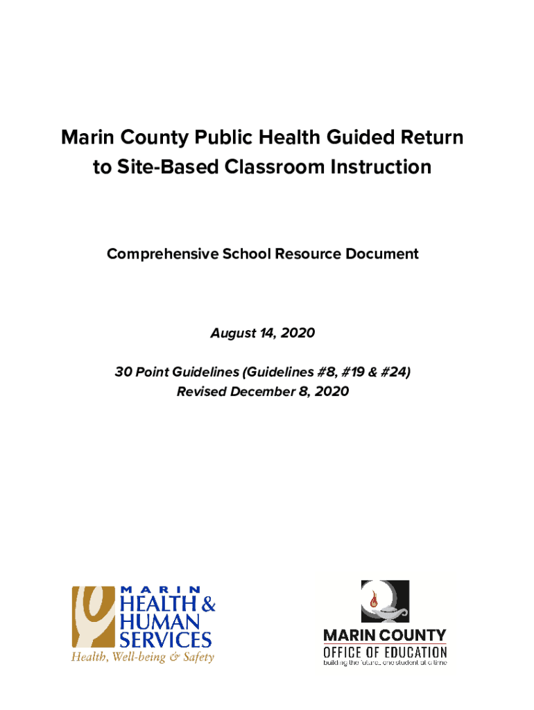 Fillable Online Marin County Public Health Guided Return to Site-Based ...