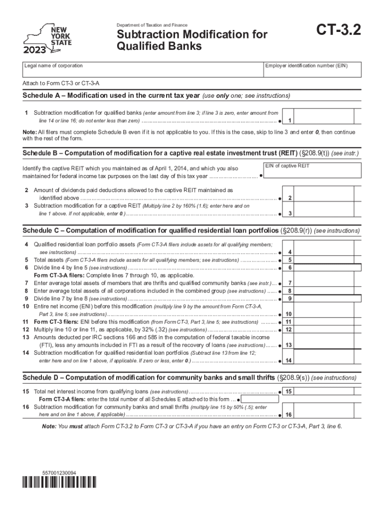 Fillable Online Form CT-3.2 Subtraction Modification for Qualified ...