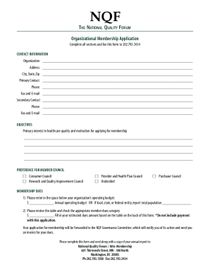 Fillable Online NQF Membership Application Fax Email Print - pdfFiller