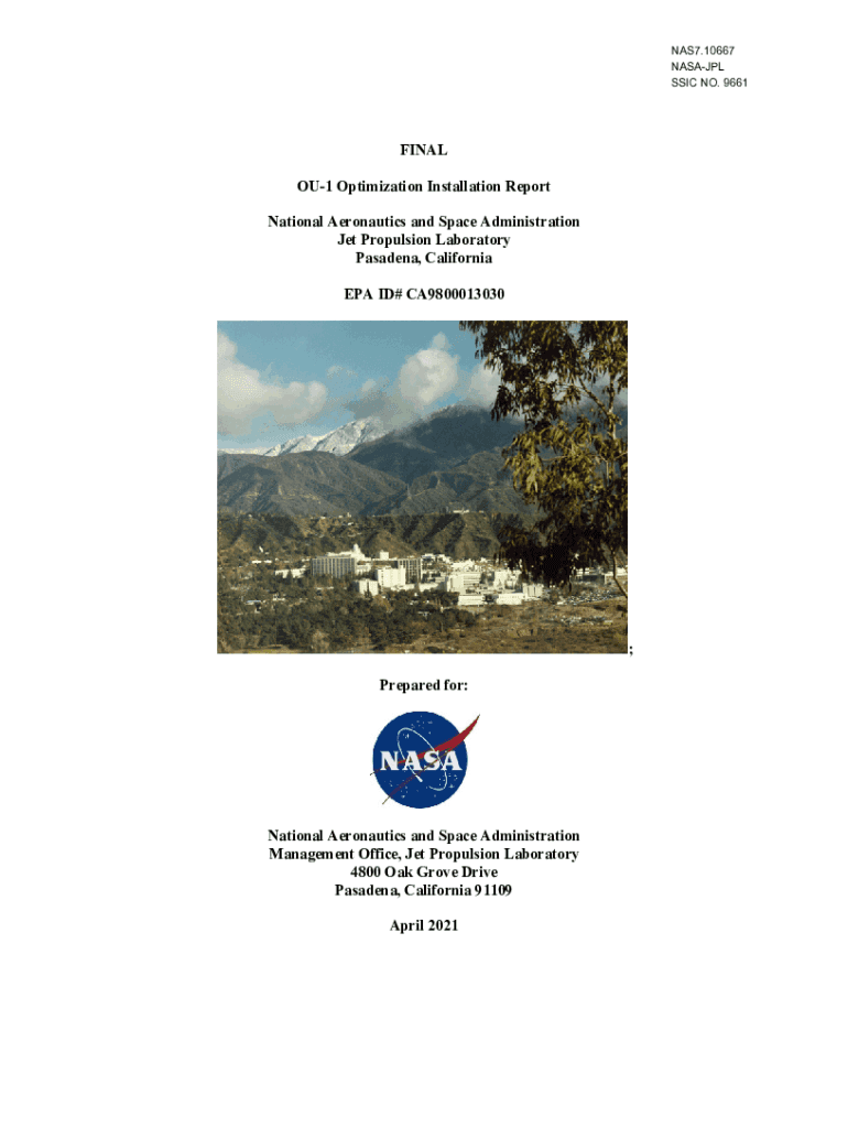 Fillable Online jet propulsion laboratory (nasa) pasadena, ca - gov.epa ...