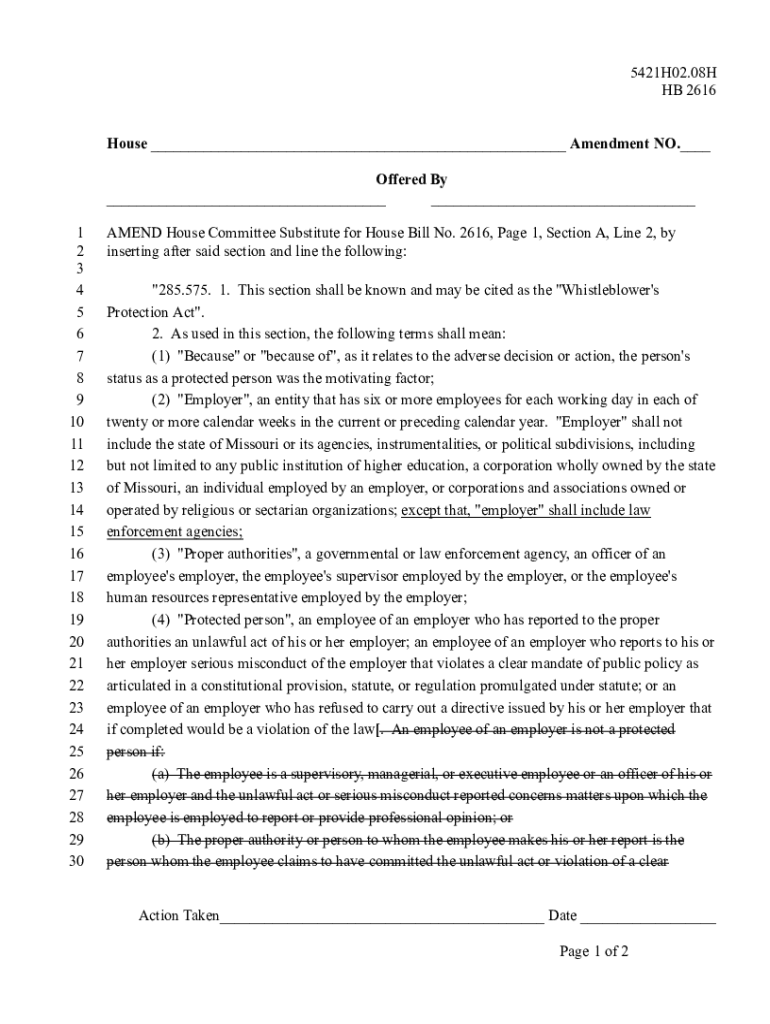 Fillable Online 5421H02.03H HB 2616 House Fax Email Print - pdfFiller