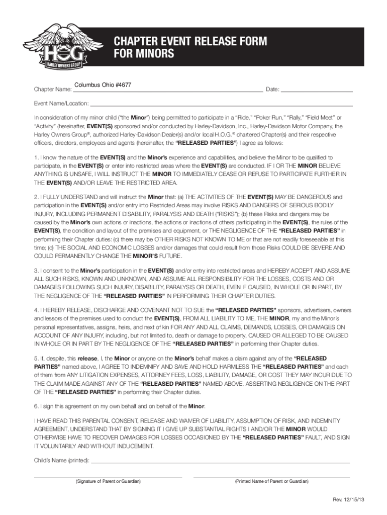 Fillable Online 2017 Coal Canyon Poker Run Registration & Waiver Form ...