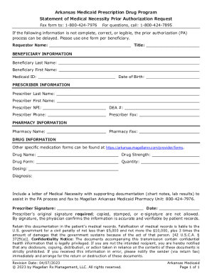 Fillable Online Arkansas Medicaid Prescription Drug Program Statement ...