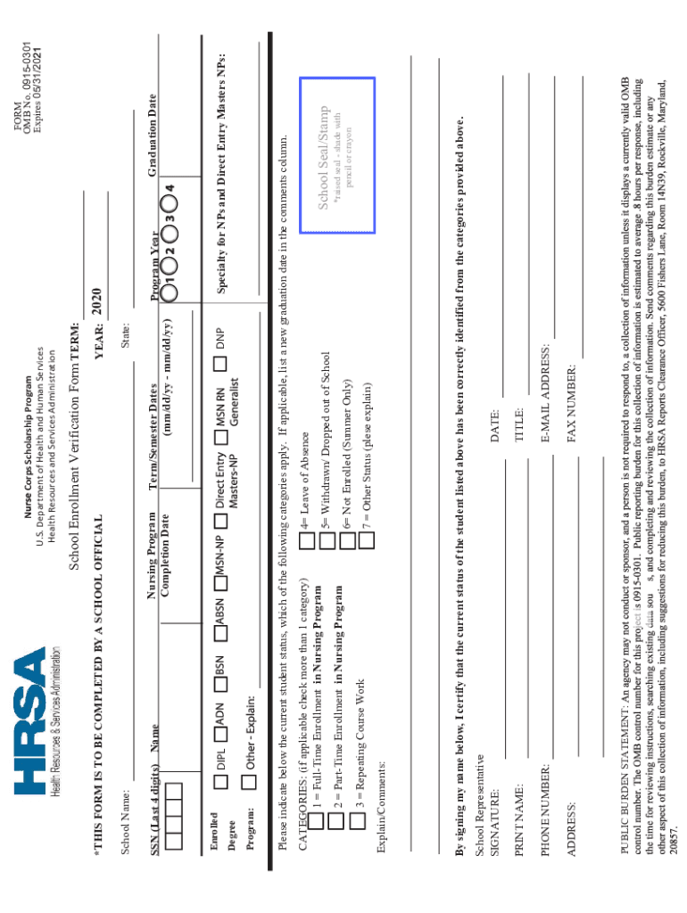 Fillable Online Form 2 2 School Enrollment Verification Form Fax Email ...