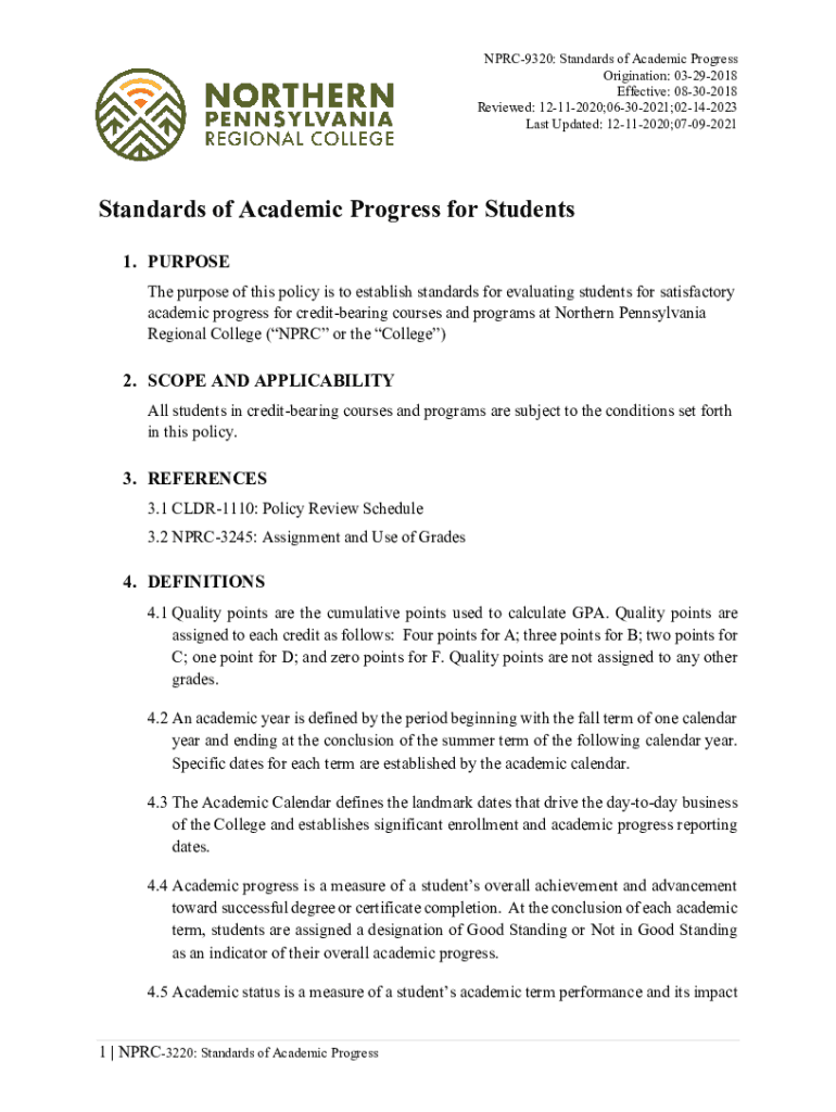 Fillable Online Understanding Your Satisfactory Academic Progress Policy Fax Email Print - pdfFiller