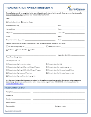 Fillable Online Hastings Area School System Transportation Request Form ...