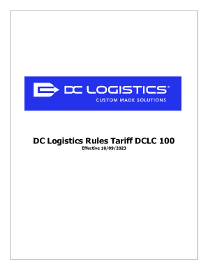 Fillable Online DC Logistics Rules Tariff DCLC 100 Fax Email Print ...