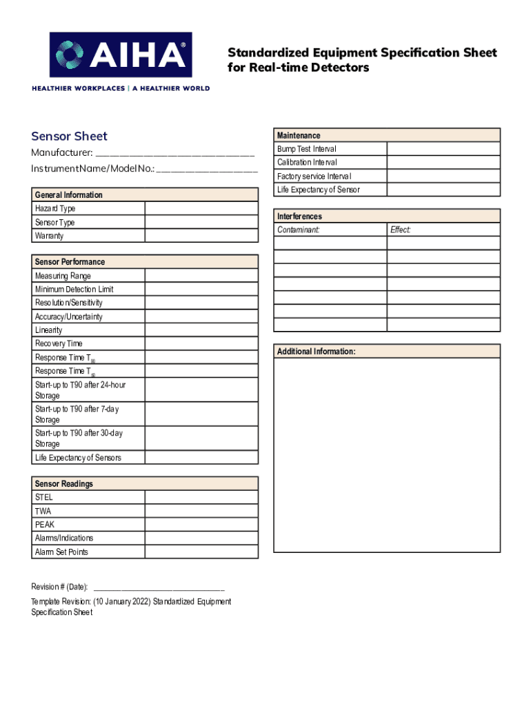 Fillable Online Sensor Sheet Fax Email Print - pdfFiller