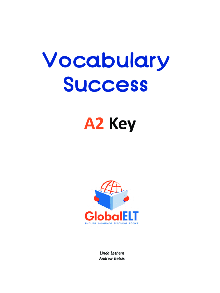 Fillable Online Vocabulary Success A2 Key CEFR A2... - Andrew Betsis ...