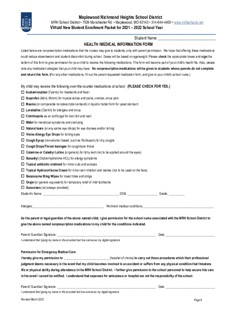 Fillable Online Maplewood Richmond Heights School District / Homepage Fax Email Print - pdfFiller